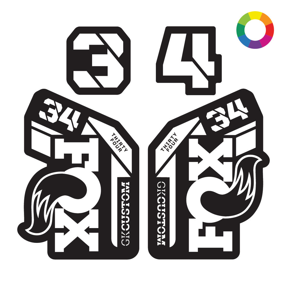 Ground Keeper Custom Fox 34 Factory Decals | Fully Customizable